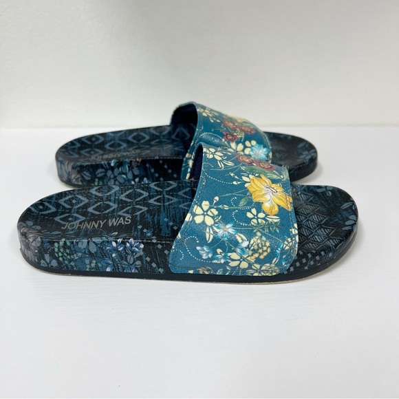 Johnny Was | Shoes | Johnny Was Ciaga Pool Slides 6 Blue Floral | Poshmark